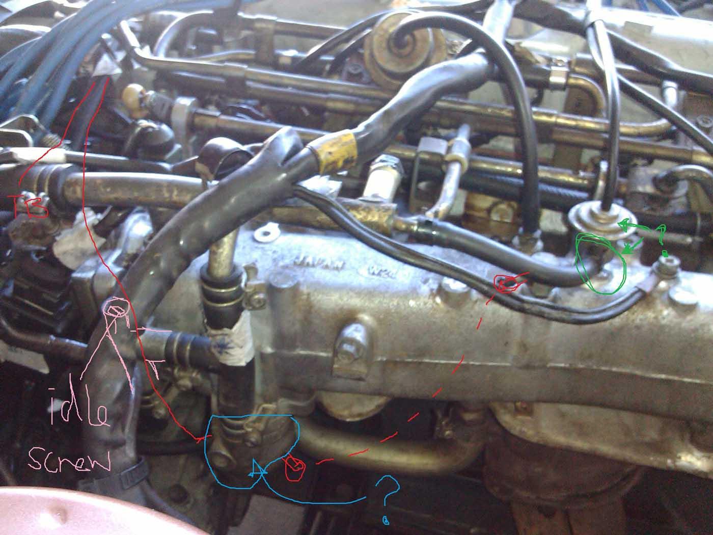 L28e intake manifold vacuum lines and EGR removal. - Fuel Systems - Auszcar